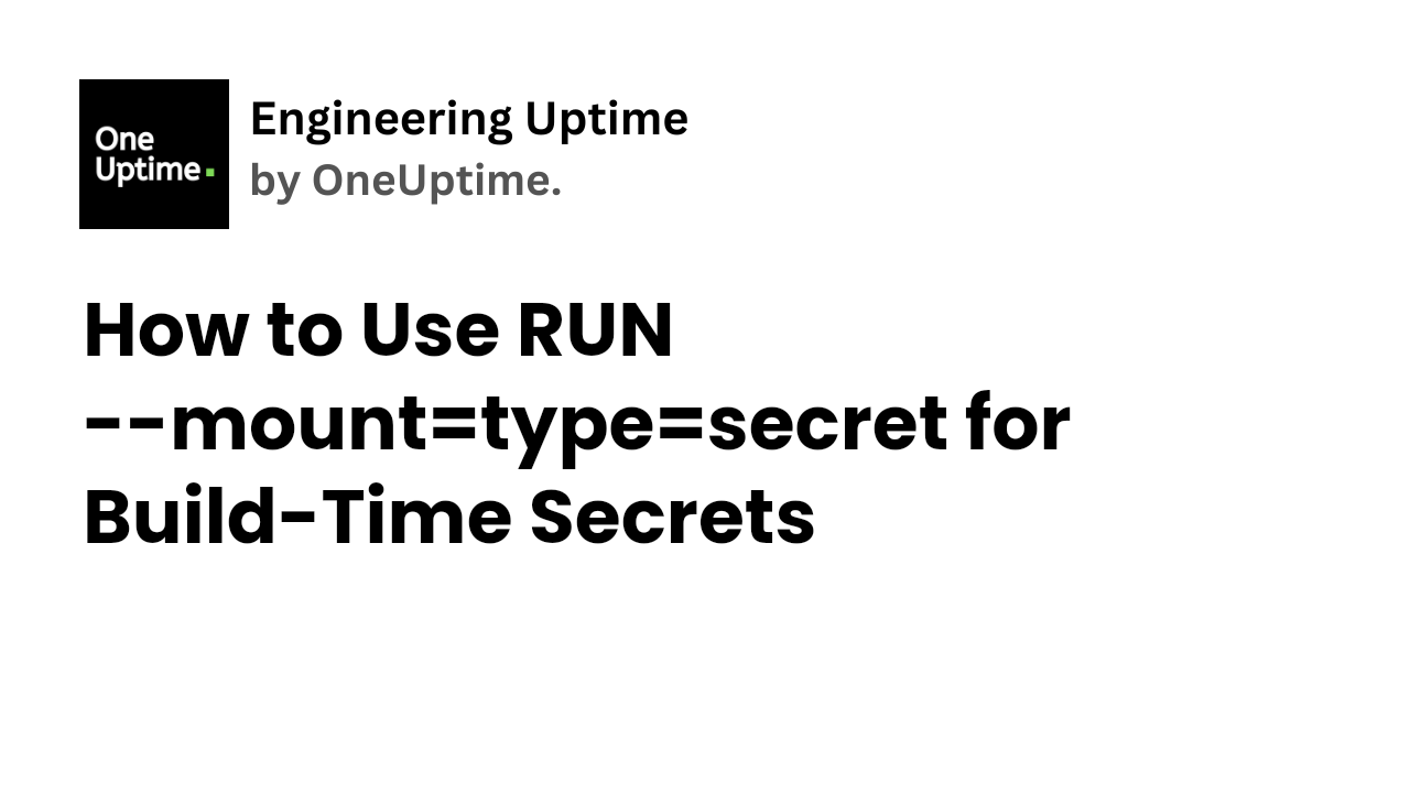 How to Use RUN --mount=type=secret for Build-Time Secrets