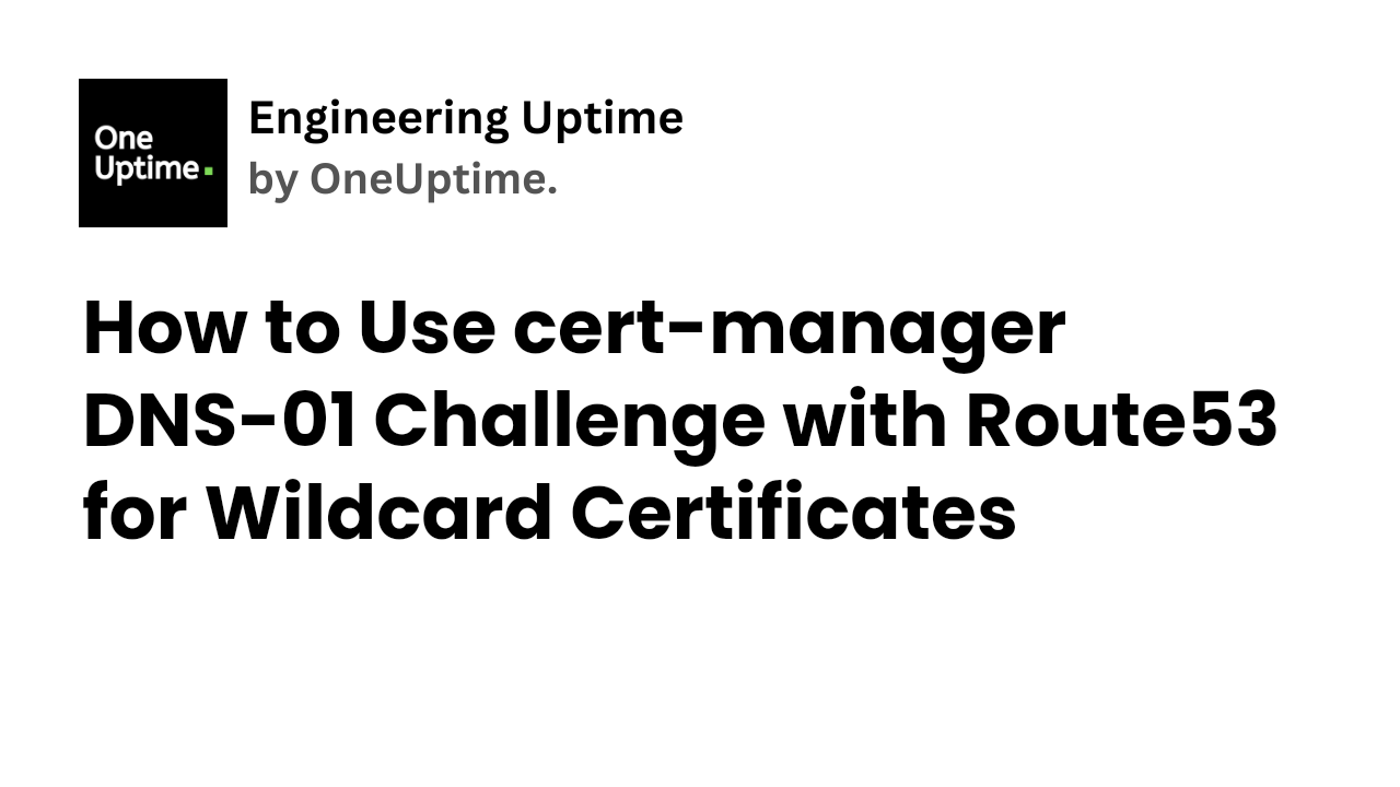 How to Use cert-manager DNS-01 Challenge with Route53 for Wildcard ...
