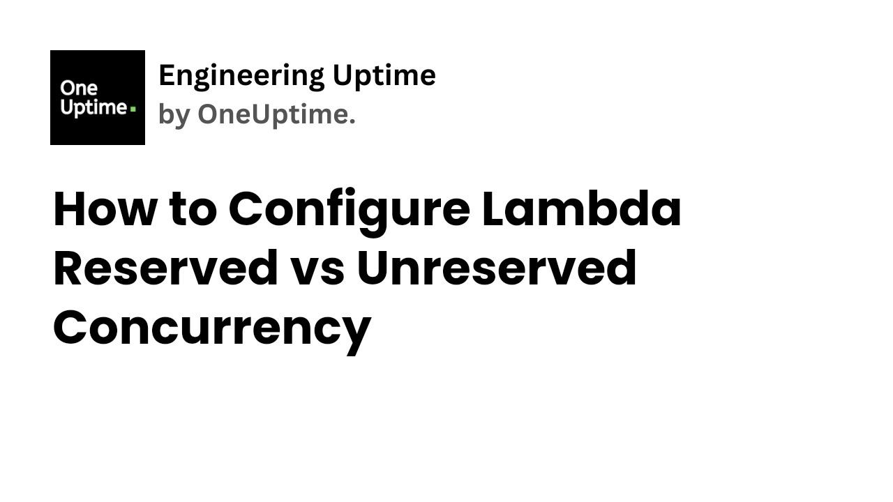 How to Configure Lambda Reserved vs Unreserved Concurrency