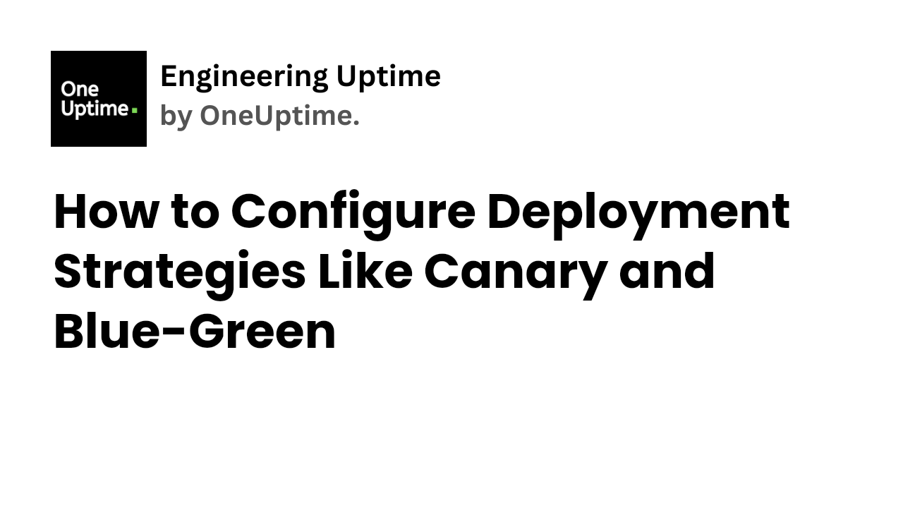How to Configure Deployment Strategies Like Canary and Blue-Green
