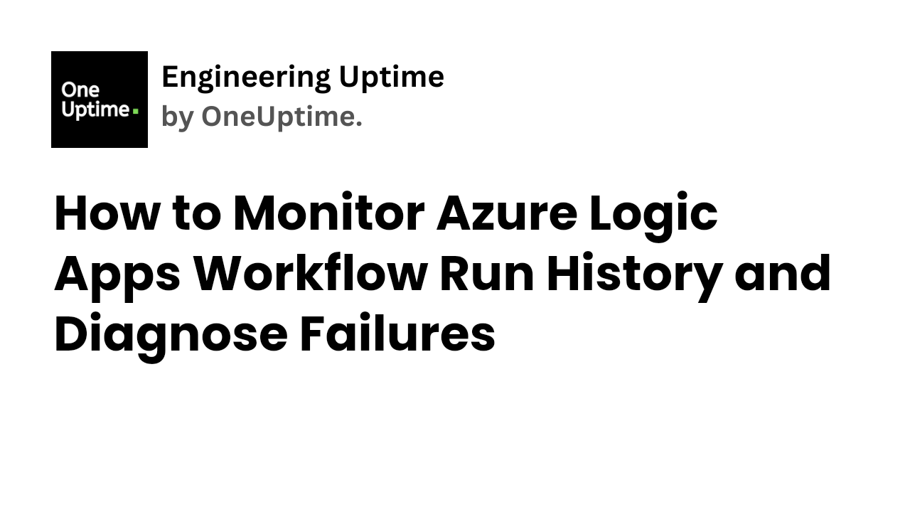 How to Monitor Azure Logic Apps Workflow Run History and Diagnose Failures