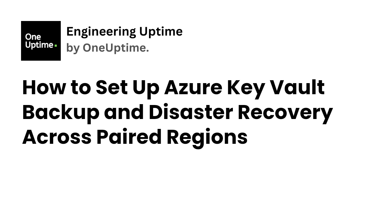 How to Set Up Azure Key Vault Backup and Disaster Recovery Across ...