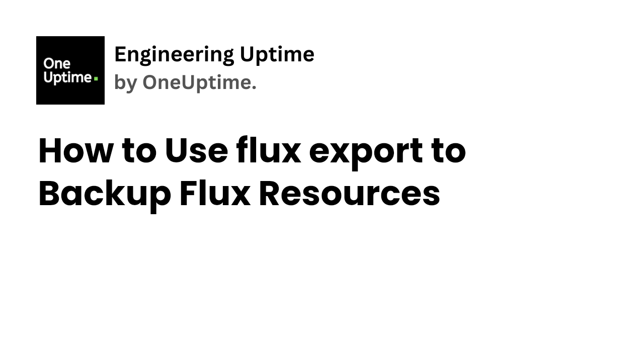How to Use flux export to Backup Flux Resources