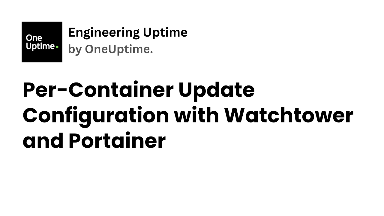 Per-Container Update Configuration with Watchtower and Portainer