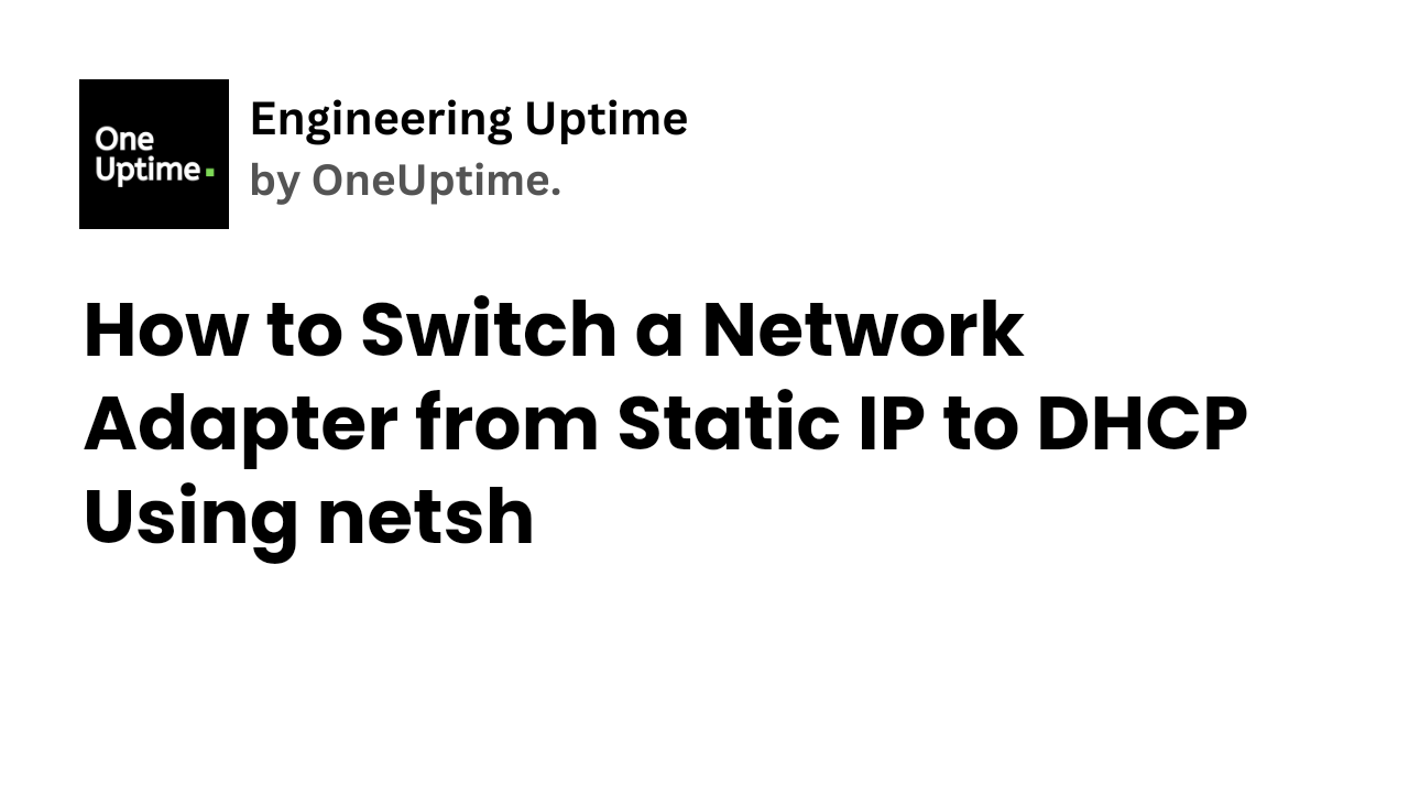 How to Switch a Network Adapter from Static IP to DHCP Using netsh